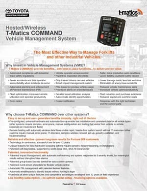 Forklift Fleet Management System Company - Toyota T-Matics | Conger